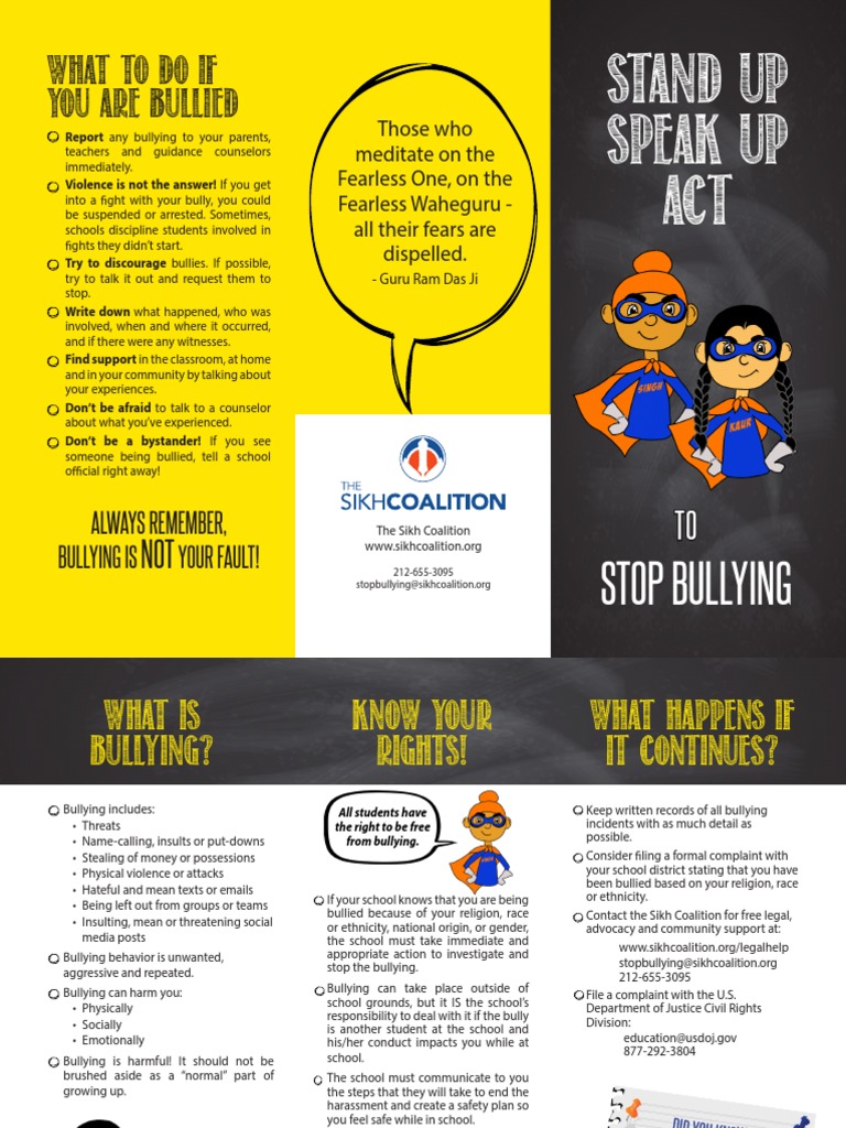 Anti-Bullying Advocacy for Sikh Students | PDF | Bullying | Crimes