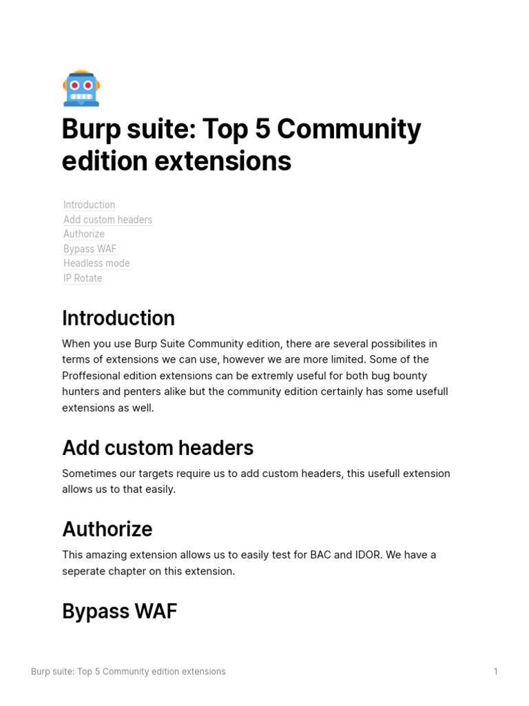 97 Burp Suite Top 5 Community Edition Extensions | PDF | World Wide Web | Internet & Web