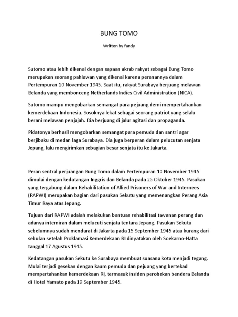 Bung Tomo | PDF