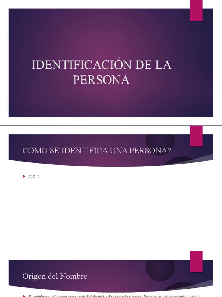 Identificación de La Persona | PDF