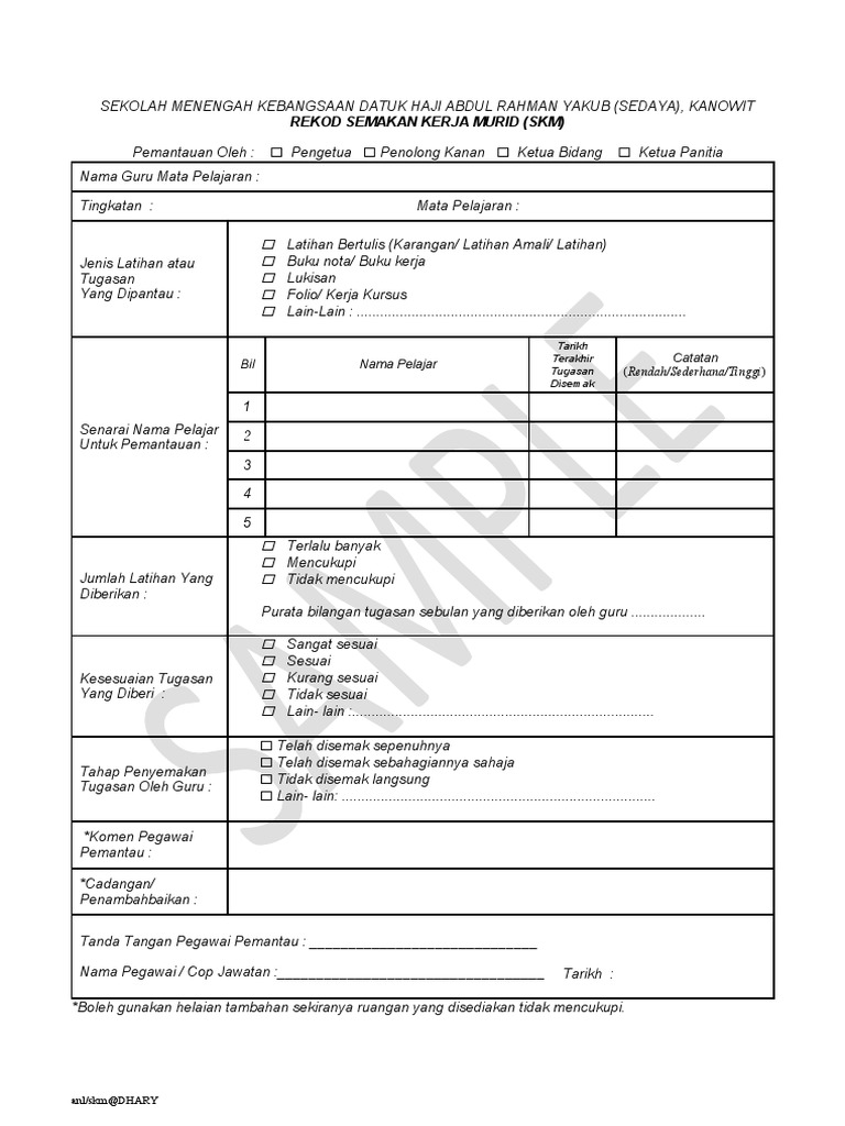 Borang SKM 2017 | PDF