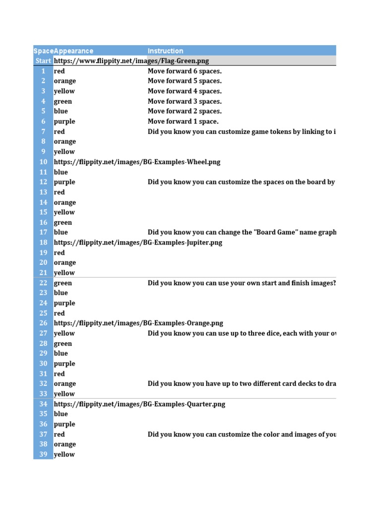 Flippity Board Game Customization Guide | PDF | Application Software ...