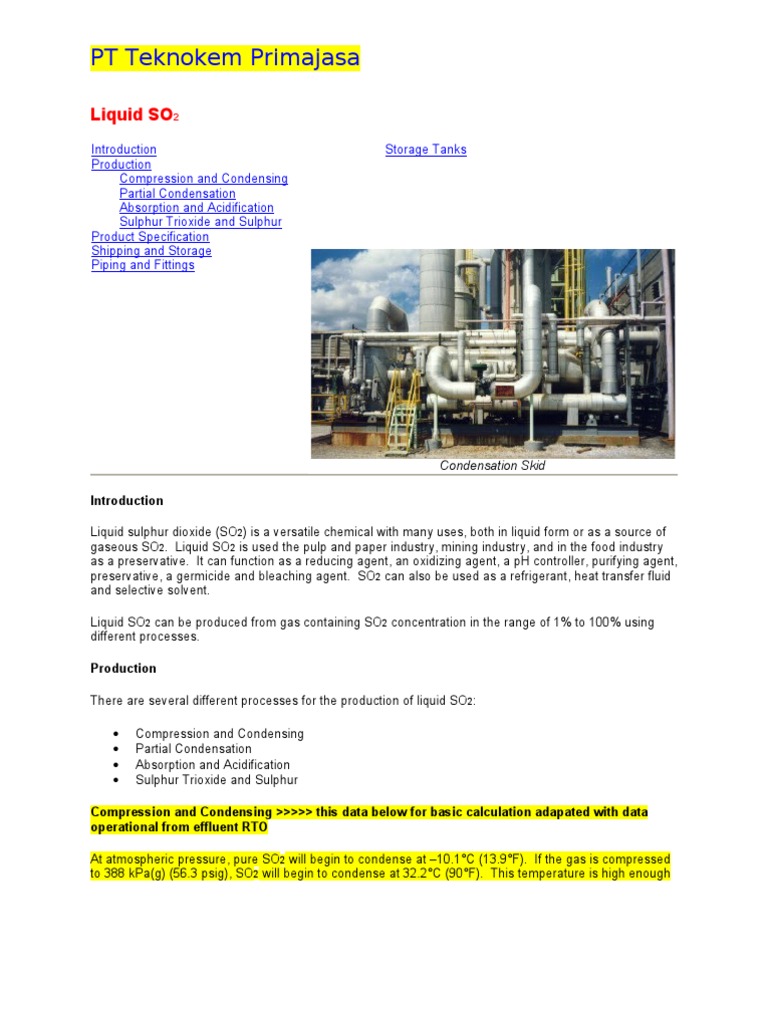 Liquid SO2.1 | PDF | Sulfur Dioxide | Pressure