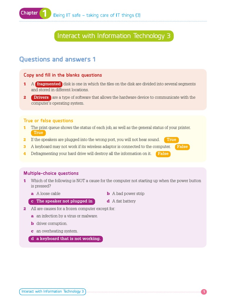 Interact With Information Technology 3 Answers | PDF | Cybercrime | Malware