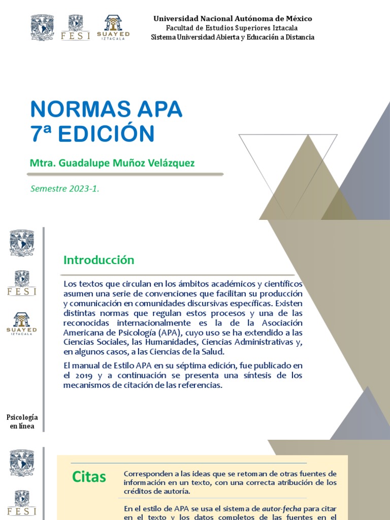 Normas APA 7a edición en | PDF | Estilo apa | Bibliografía