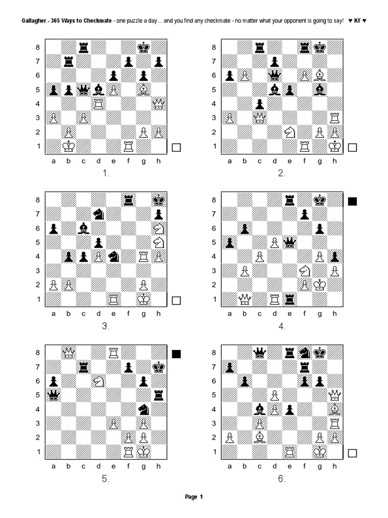 Gallagher - 365 Ways To Checkmate - PUZZLES TO SOLVE | Download Free ...