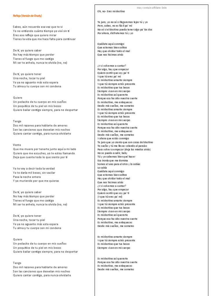 Reina Del Flow Letras | PDF | Amor