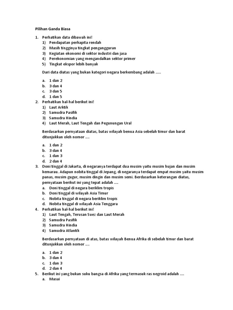 Soal PTS IPS KELAS 9A DAN 9B | PDF