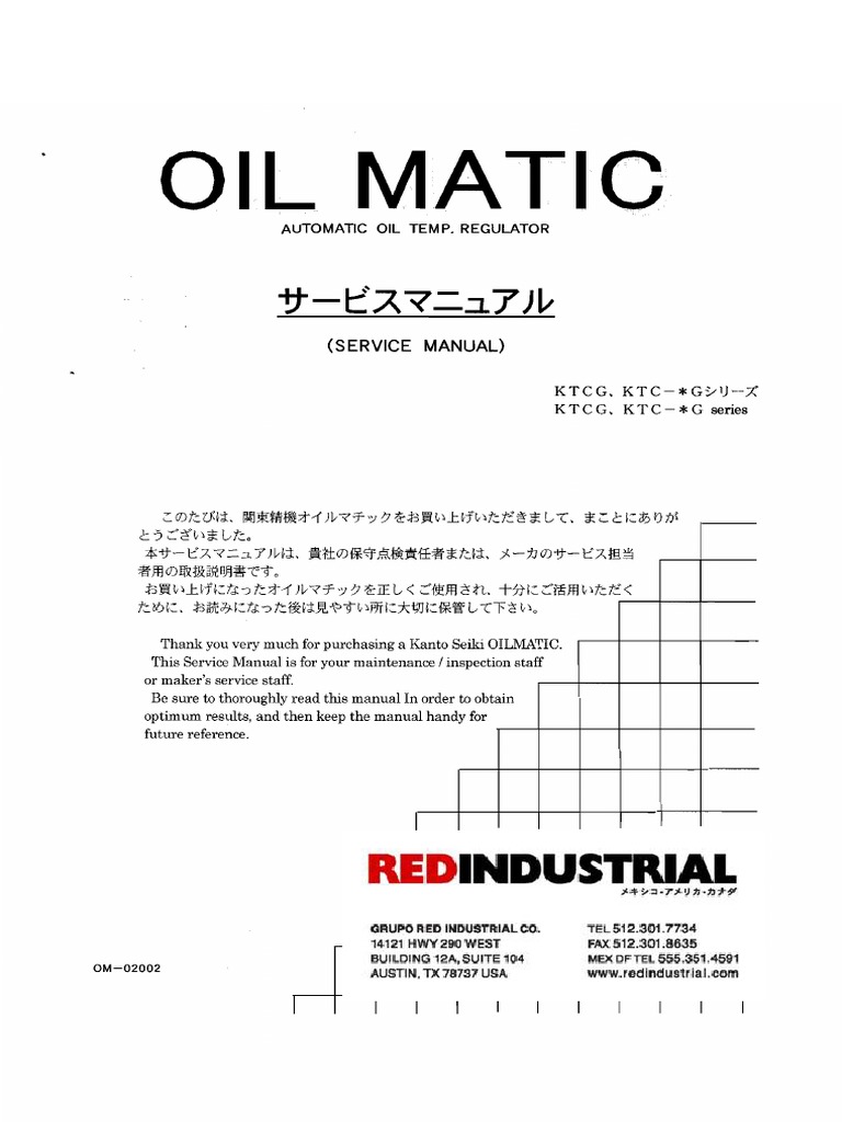 KTCG Oilmatic Operation Manual | PDF | Heat Exchanger | Machines