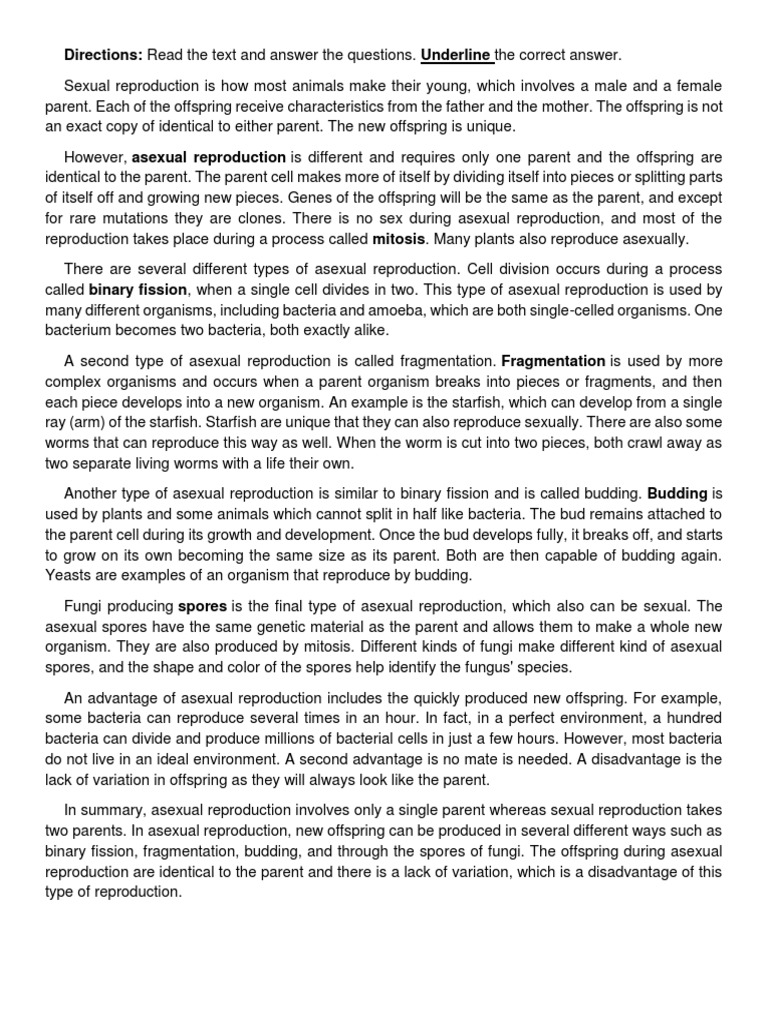 Plant Reproduction Worksheet | Download Free PDF | Reproduction | Organisms