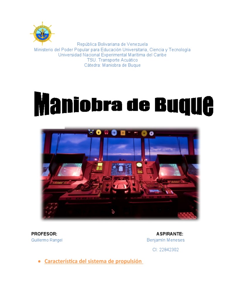 Maniobra de Buque Evaluacion II | PDF | Hélice | Remolcador