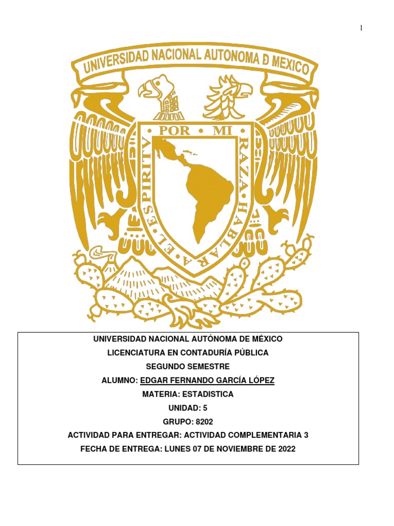 Unidad 5-Actividad Complementaria 3 | PDF | Desviación Estándar | Análisis estadístico