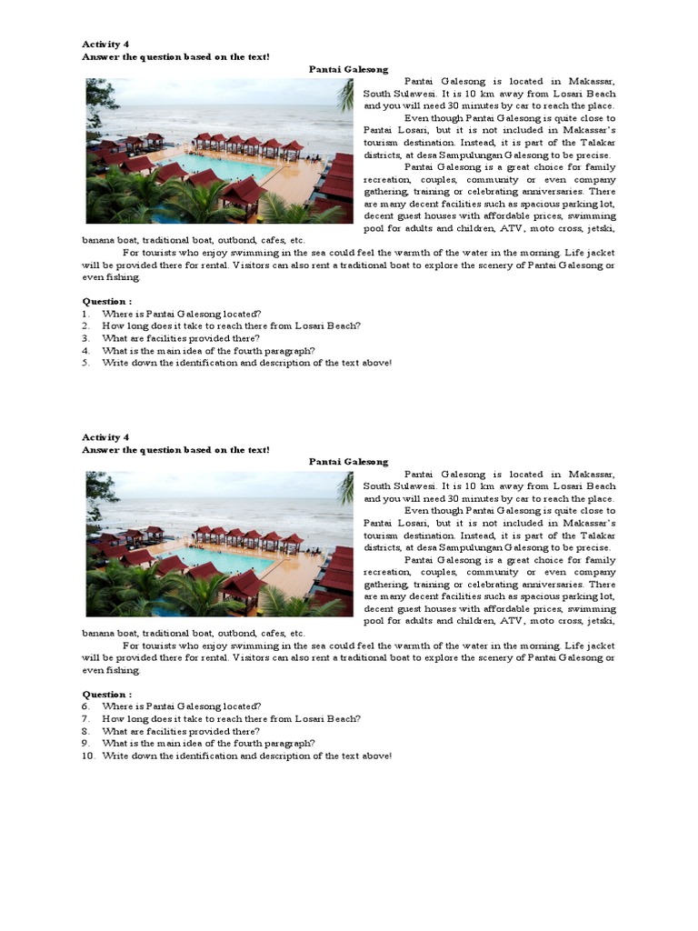 Activity 4 | PDF | Tourism | Leisure
