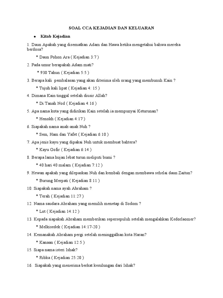 Soal CCA Kejadian dan Keluaran | PDF | Ilmu Sosial | Sejarah