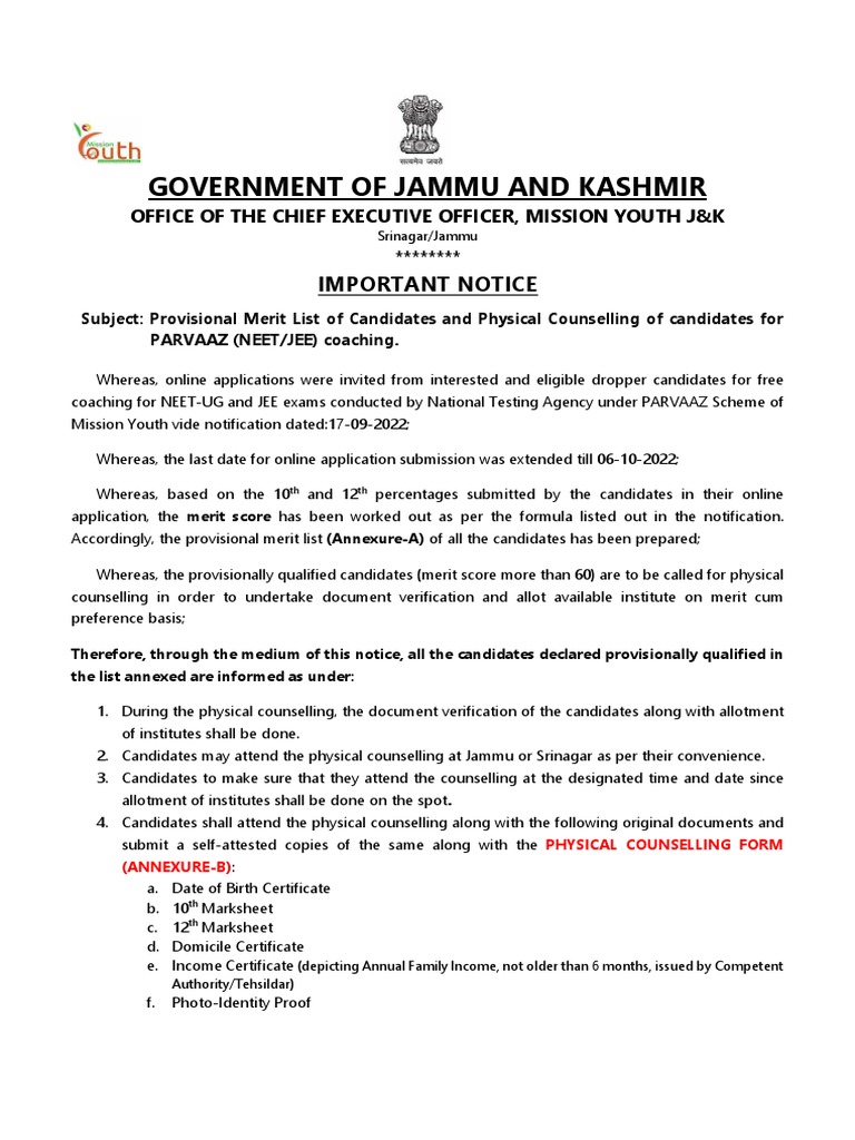 Counselling Notice SD 9610d0f8d4 | Download Free PDF | Medical ...