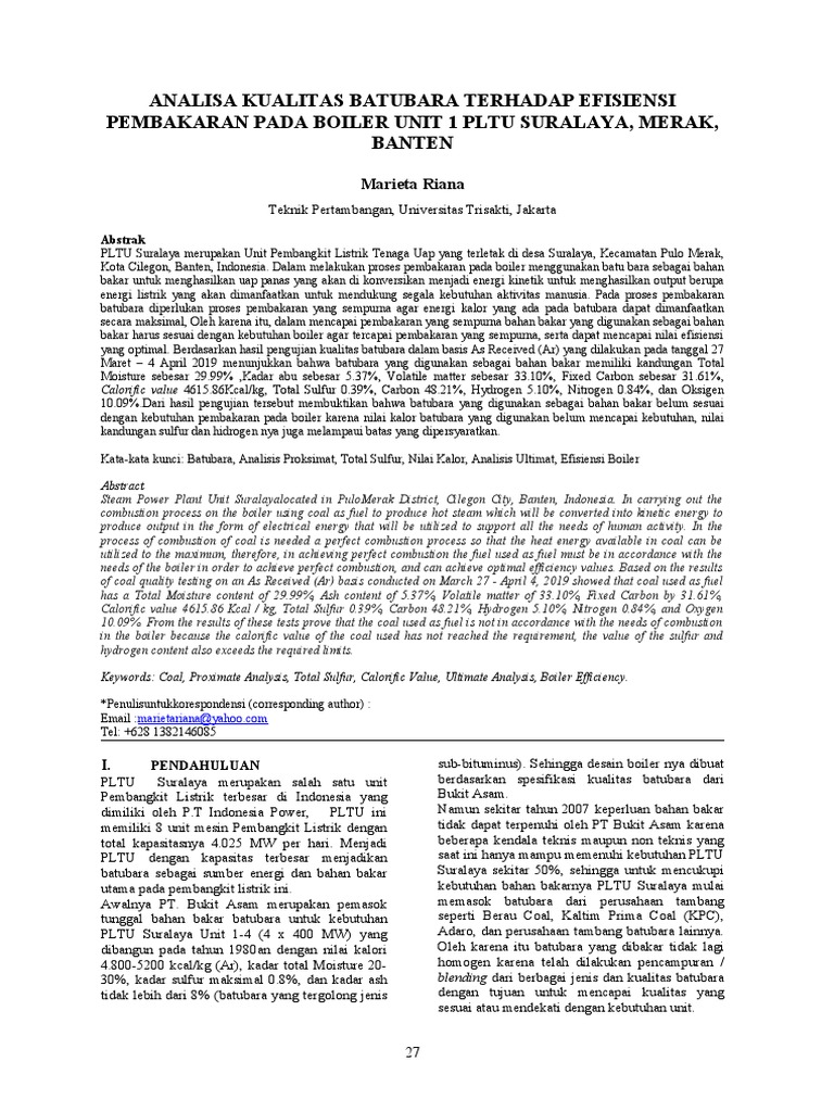 Analisa Kandungan Batubara | PDF