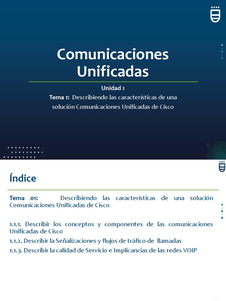 PPT 2022 04 T01 Comunicaciones Unificadas (4382) | PDF | Voz sobre IP | Calidad de servicio
