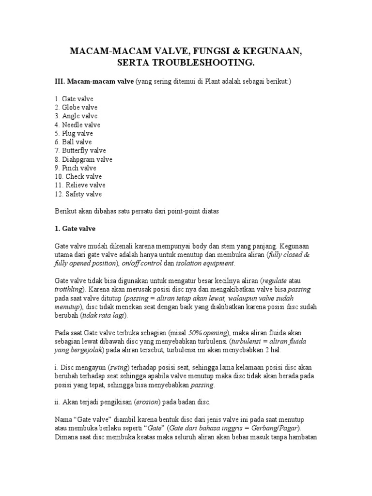 Jenis-Jenis Valve | PDF