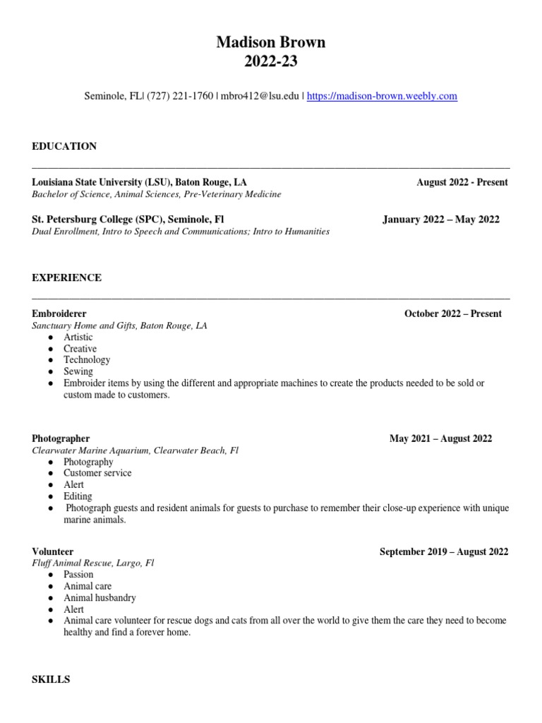 Brown Madison Resume | PDF