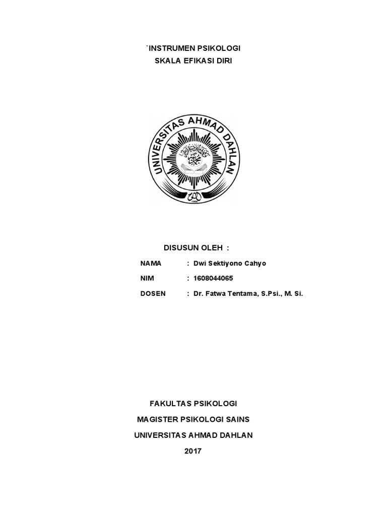 Blue Print Skala Efikasi Diri Sekti | PDF