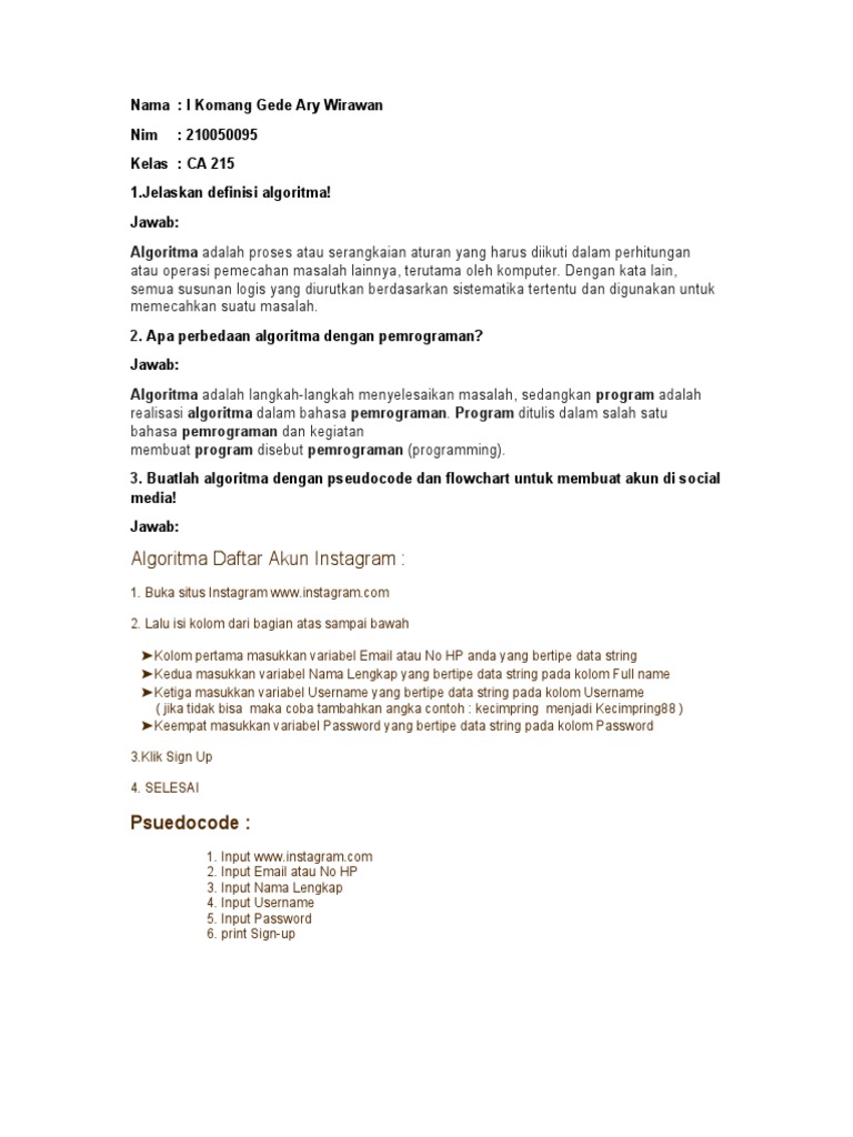 CA 215 UTS Algoritma Dan Pemrograman | PDF | Karier & Perkembangan | Komputer