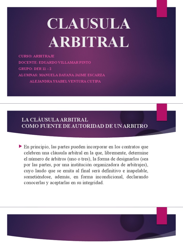 Clausula Arbitral | PDF | Arbitraje | Jurisdicción