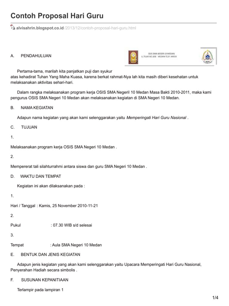 Contoh Proposal Hari Guru | PDF