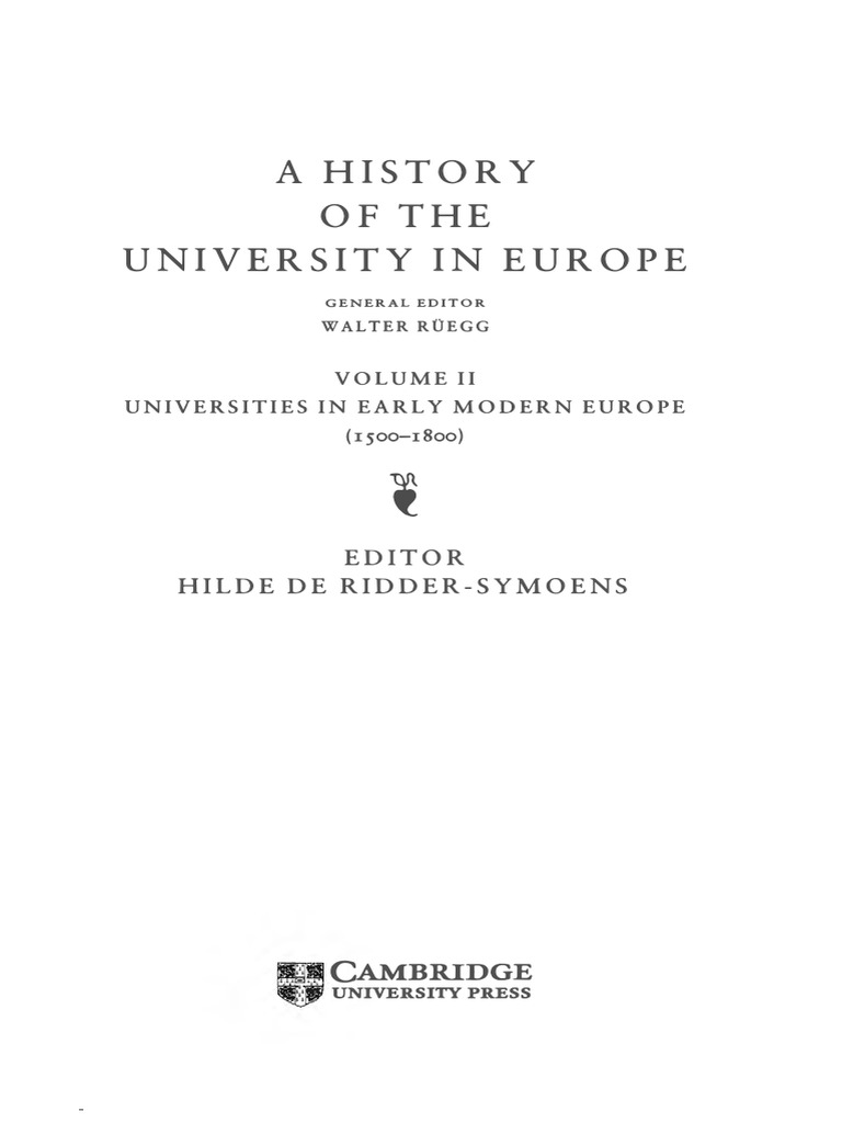 A History of The University in Europe Volume 2 Universities in Early ...