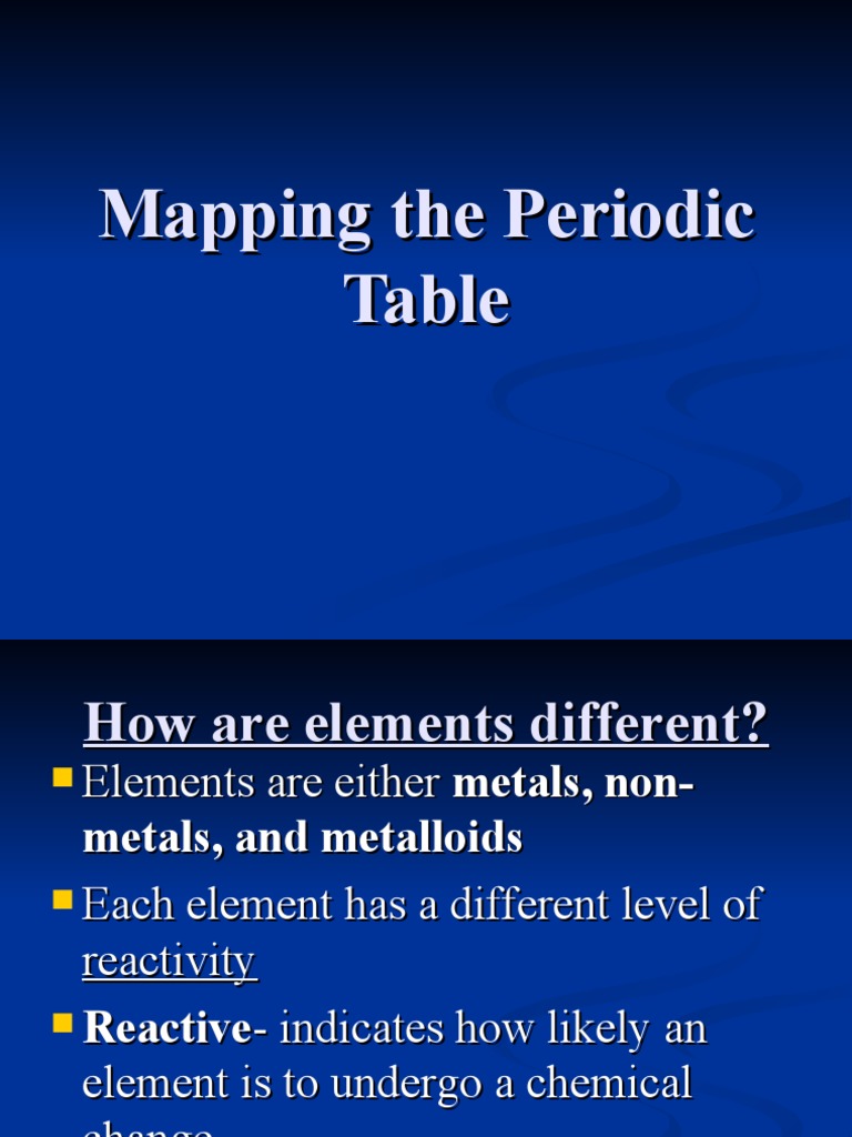 Mapping The Periodic Table | PDF | Chemical Elements | Metals