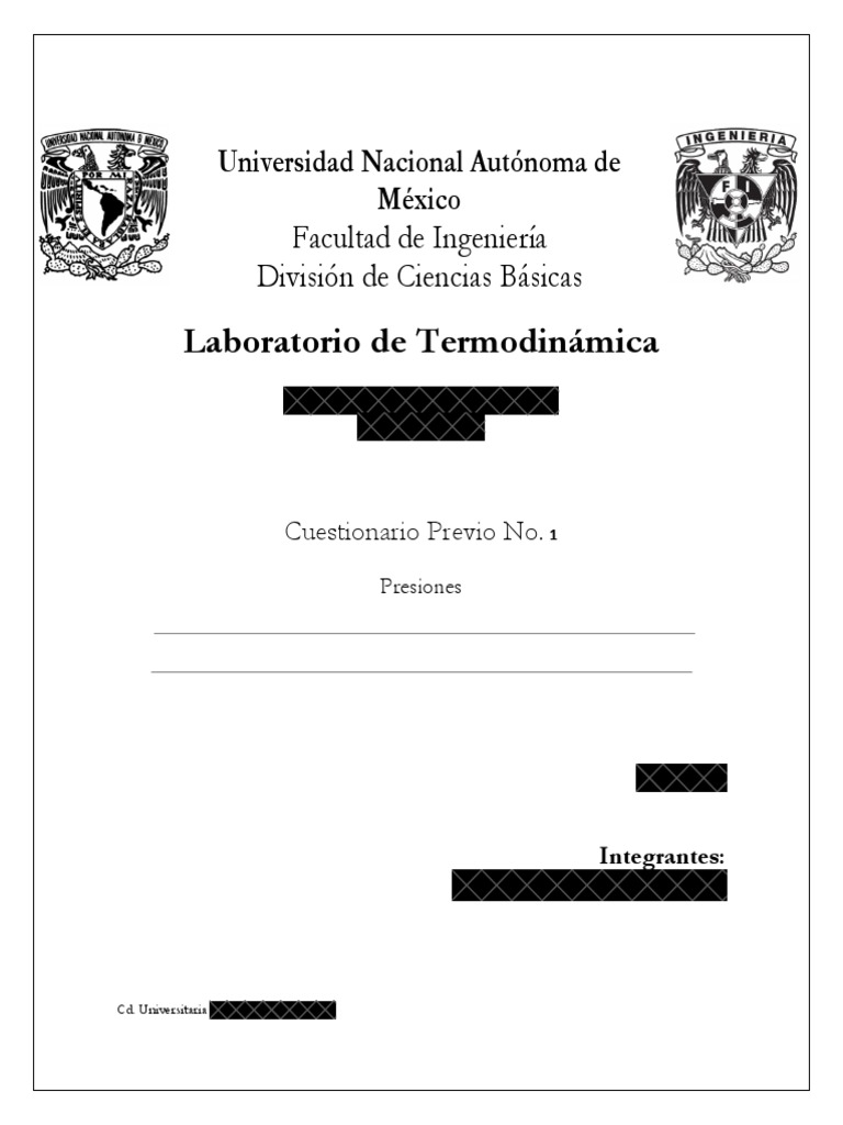 Previo 1 Termodinámica FI | PDF | Presión | Pascal (Unidad)