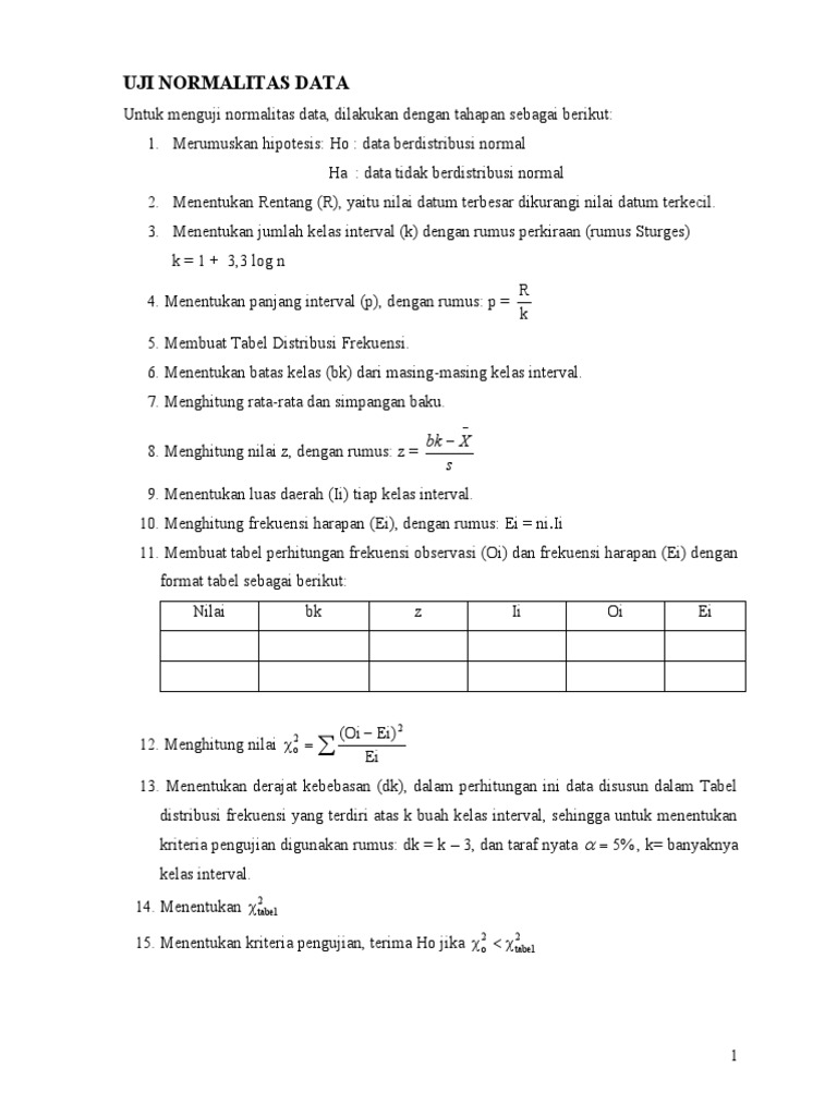 Uji Normalitas Data | PDF