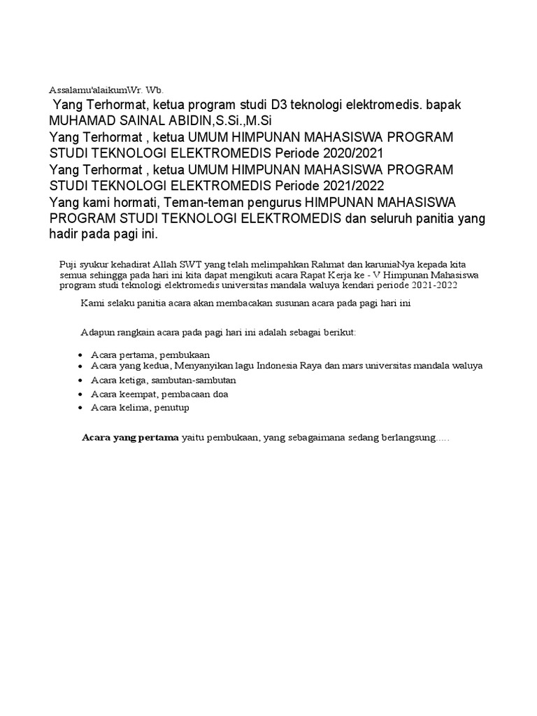 Teks MC Raker HMPS Tem | PDF