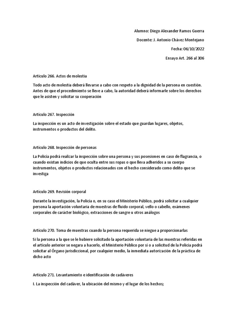 Art. 266 Al 306 Proceso Penal | PDF | Policía | Comunicación
