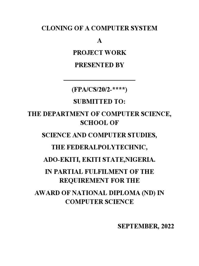 Cloning of A Computer System | Download Free PDF | Computer Data Storage | Central Processing Unit