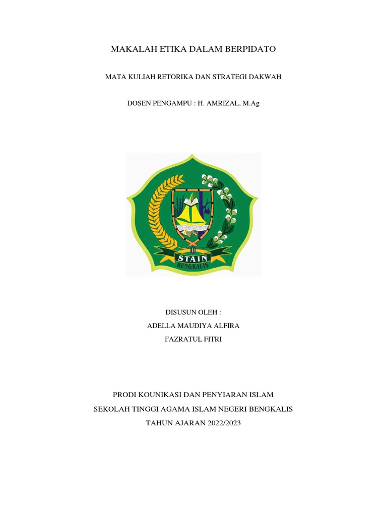 Etika Dalam Berpidato | PDF | Karier & Perkembangan | Seni