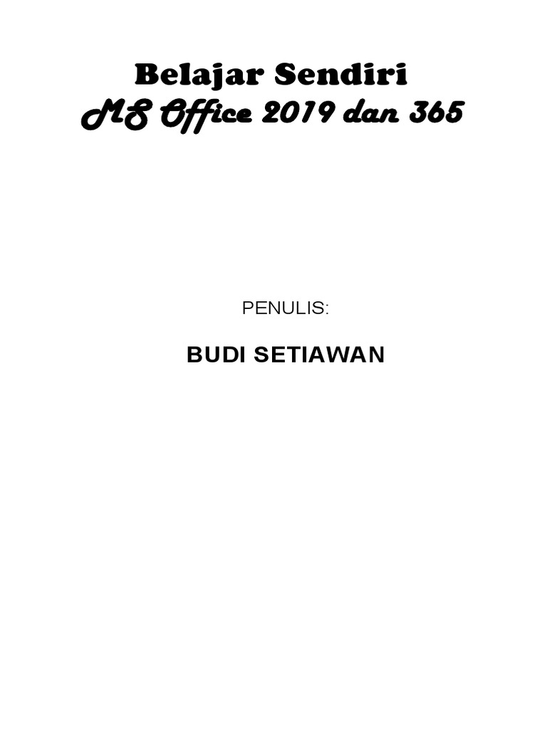 Belajar Sendiri MS Office 2019 | PDF