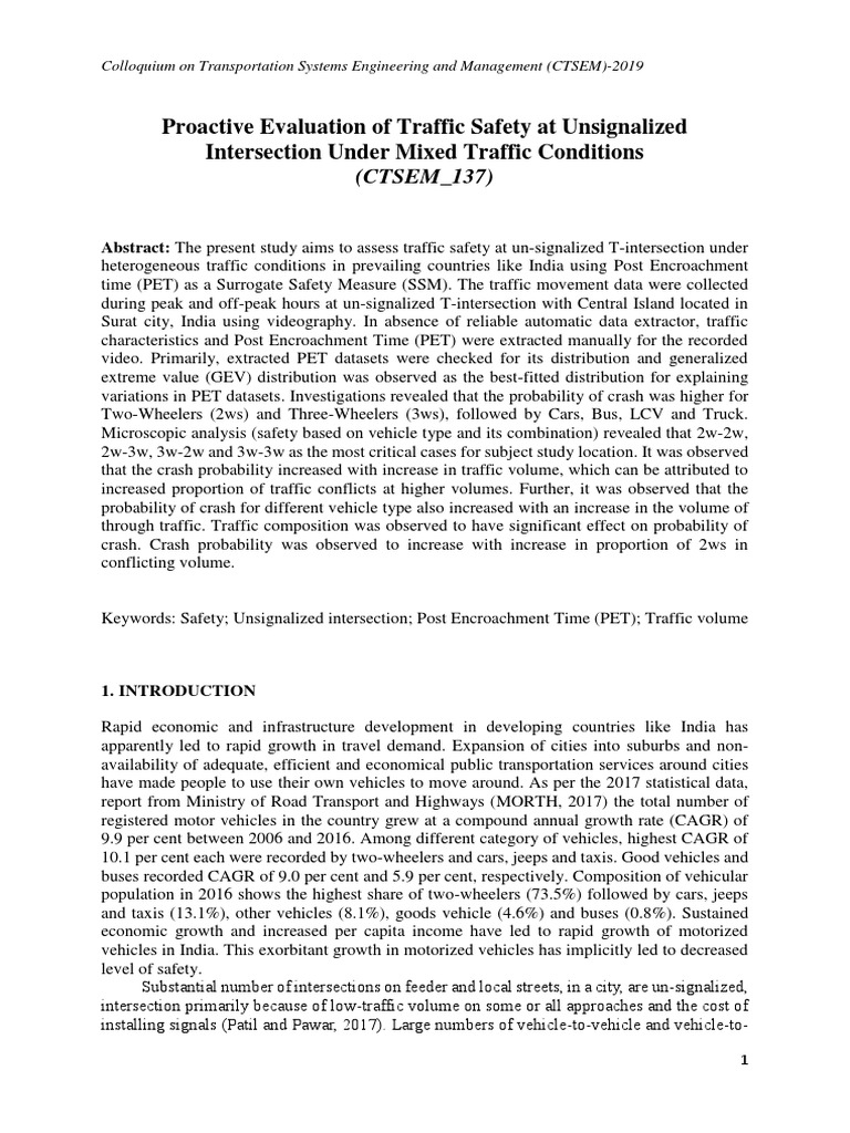 Final Paper | PDF | Traffic | Traffic Collision