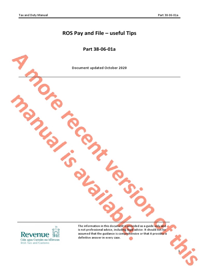 ROS Pay and File - Useful Tips: Part 38-06-01a | Download Free PDF ...