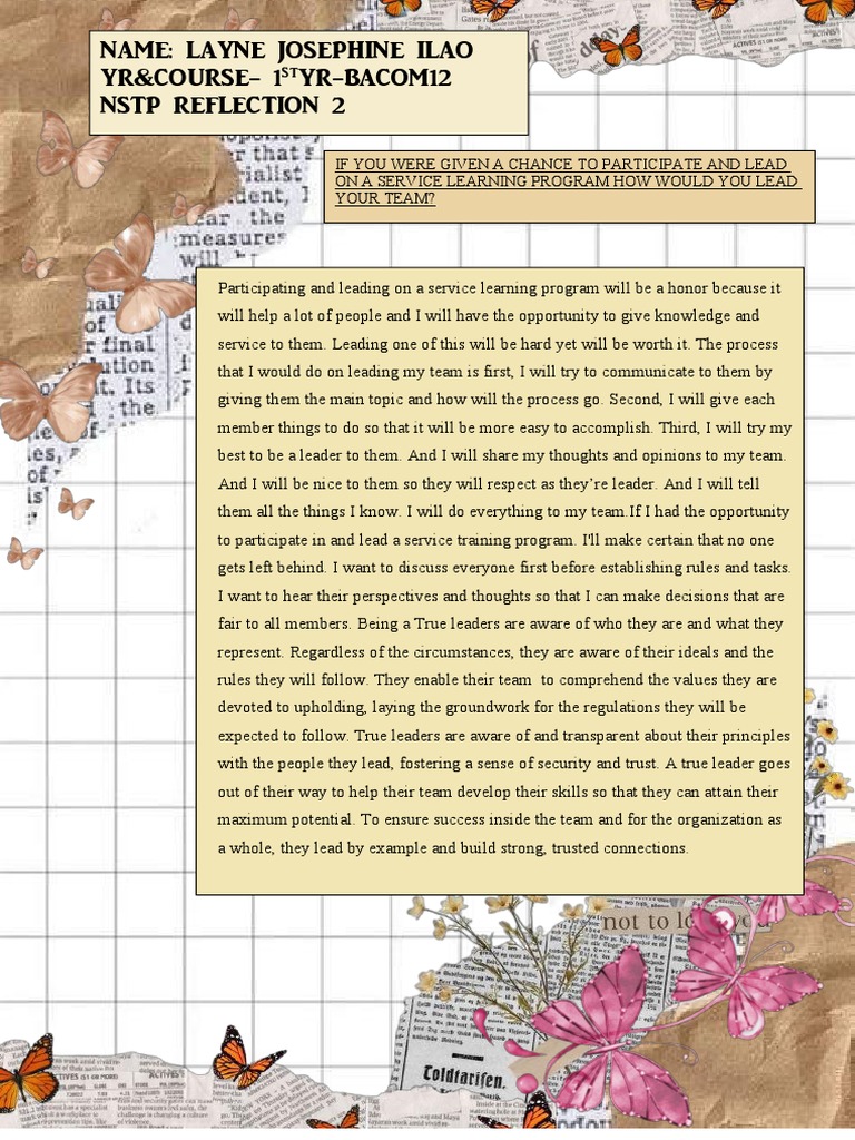 NSTP Reflection | PDF