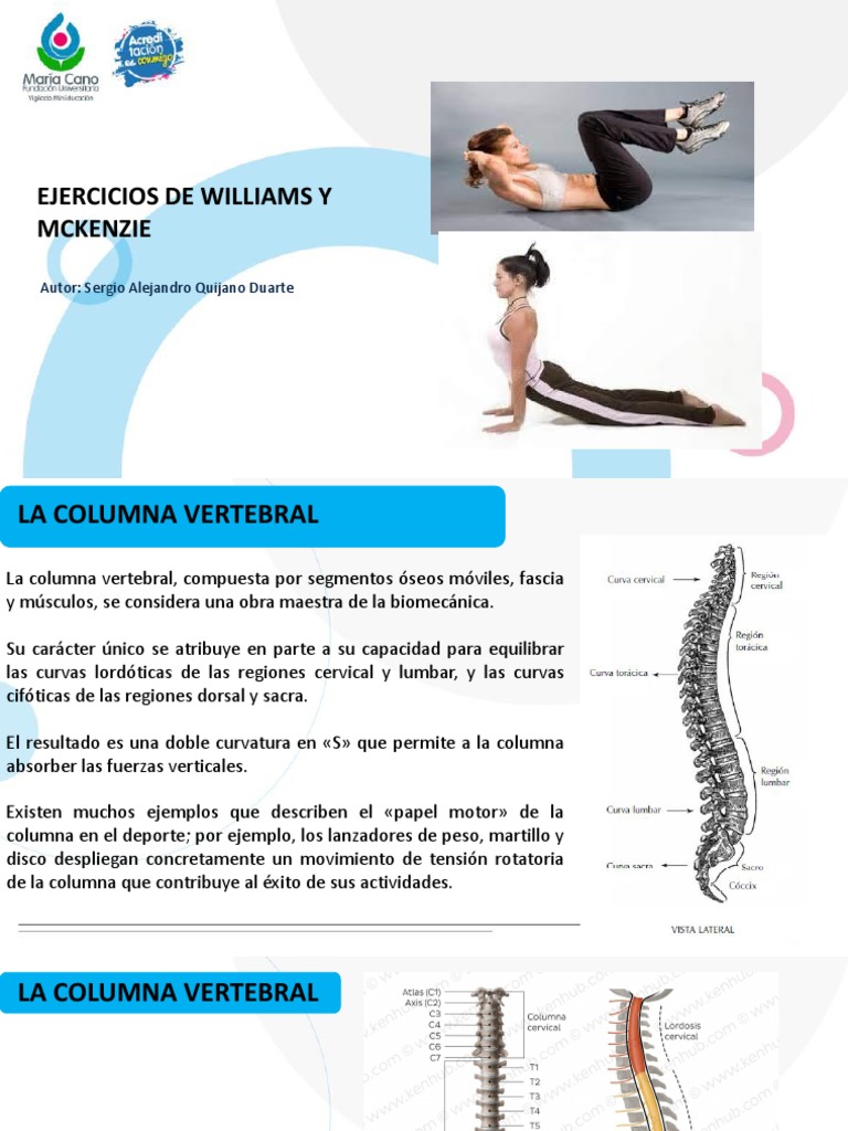 Ejercicios de Williams y Mackenzie | PDF | La columna vertebral | Abdomen
