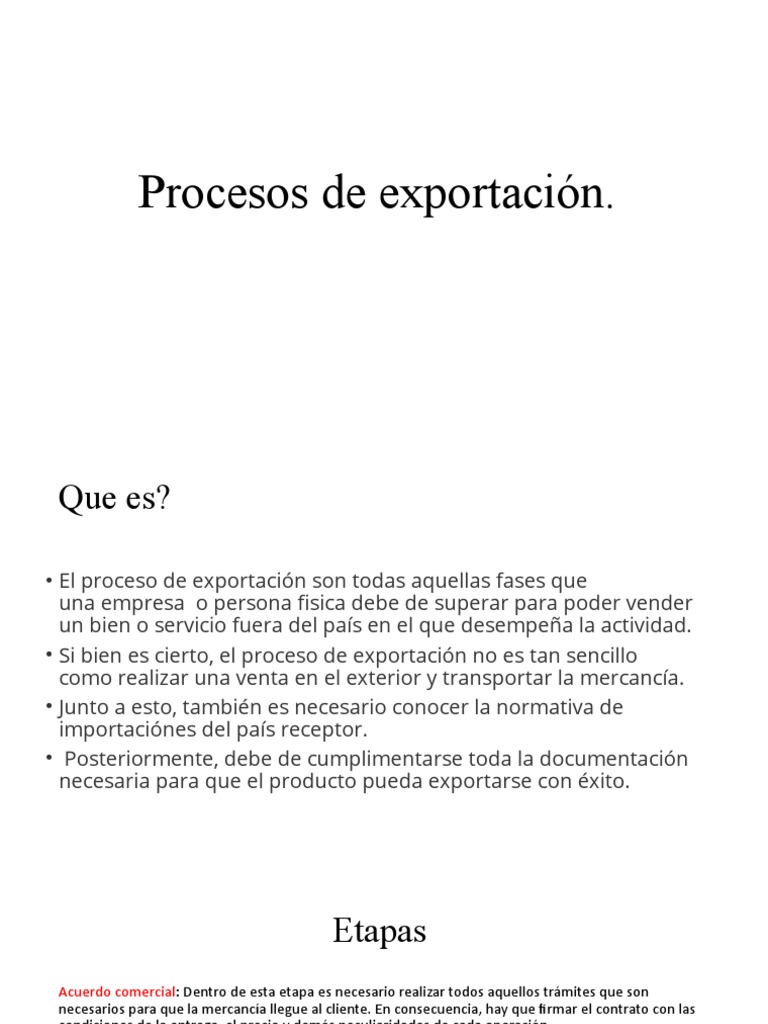 Proceso de Exportacion | PDF | Exportaciones | Transporte