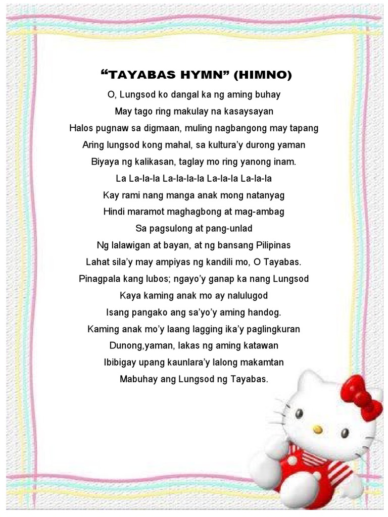 TAYABAS HYMN and Calabarzon March | PDF