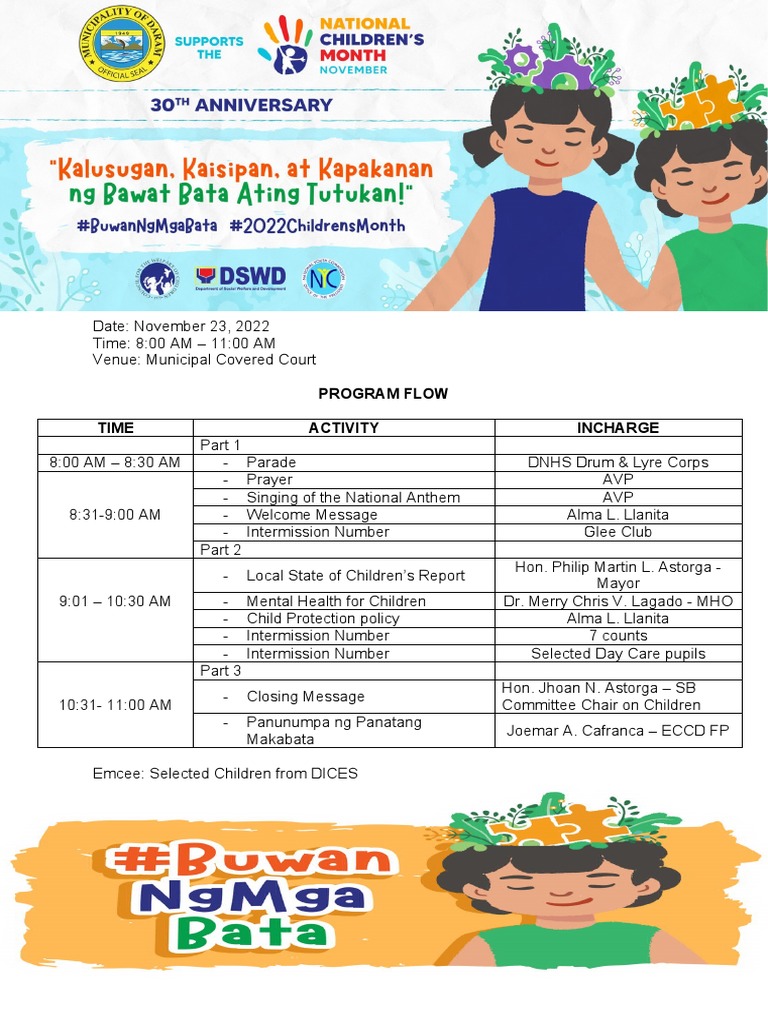 Promoting Children's Mental Health and Wellbeing: Program Schedule and ...