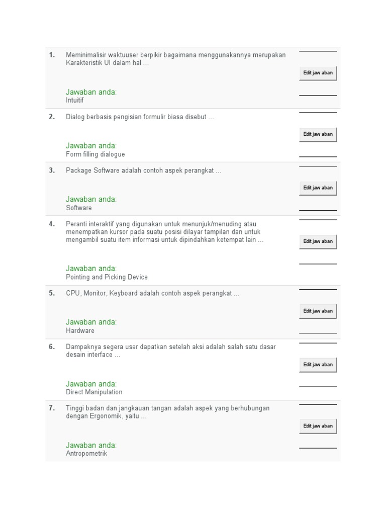 Soal Dan Jawaban UTS IMK | PDF