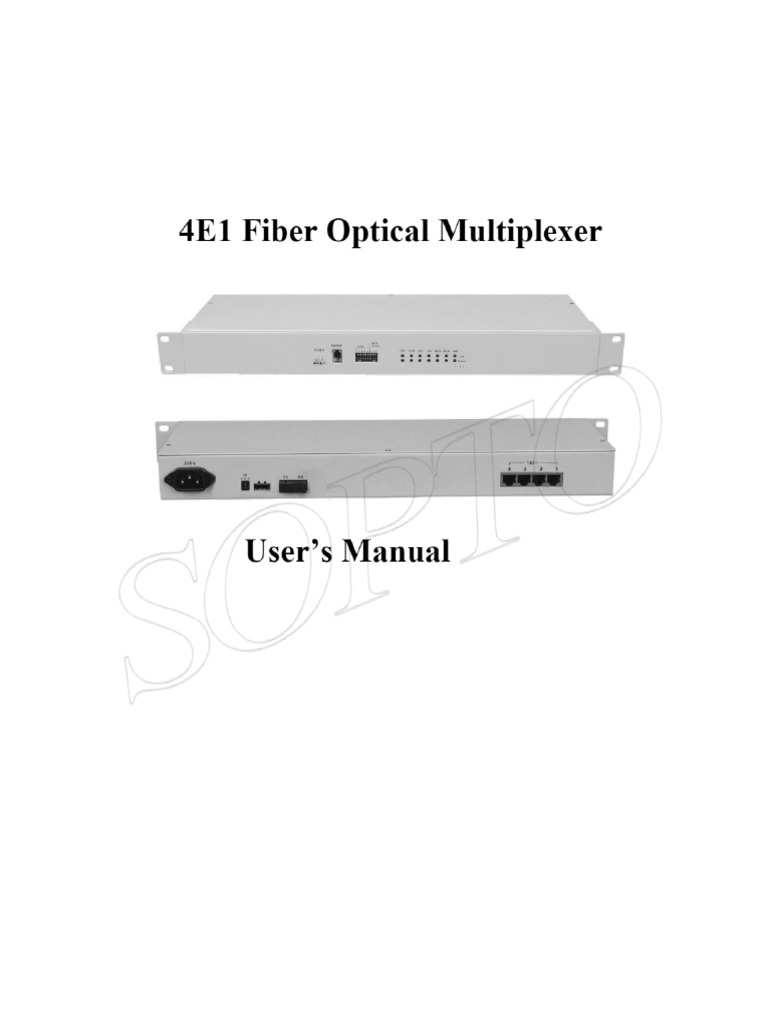 4E1 Fiber Optical Multiplexer User's Manual - Manualzz | PDF