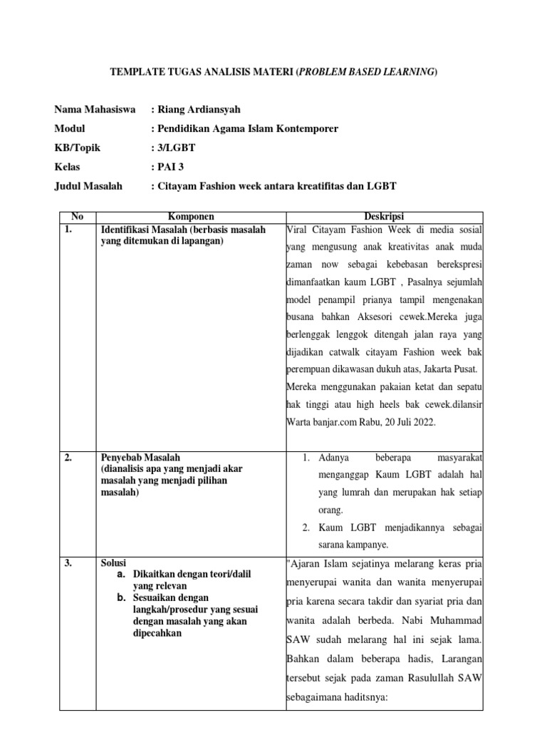 Contoh Pbl-Citayam Fashion Week (KB-3) PDF | PDF