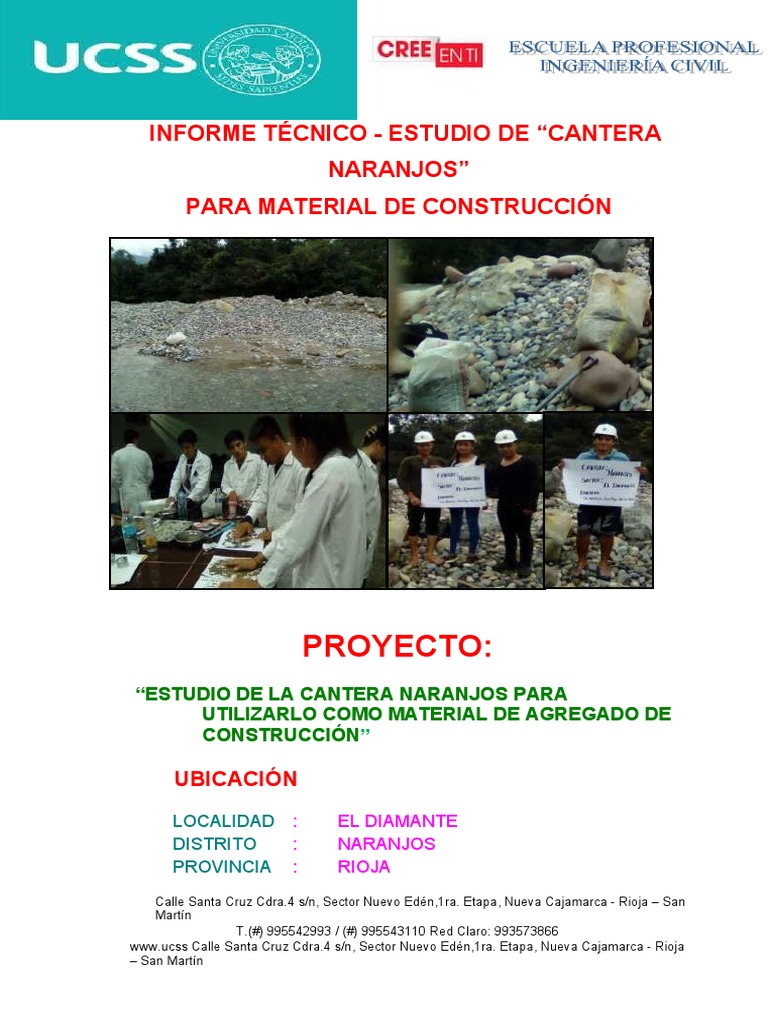 Informe Cantera Naranjos | PDF | Hormigón | Naturaleza