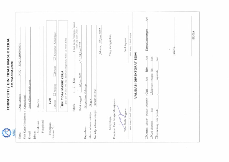 Cuti Doni - Jun 2022 | PDF