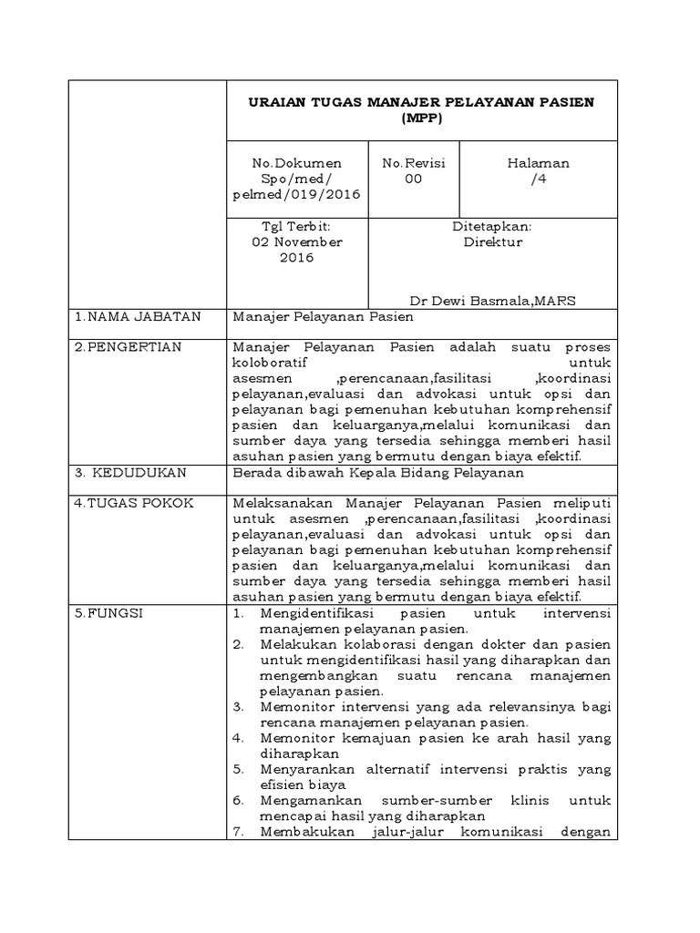 Uraian Tugas MPP | PDF