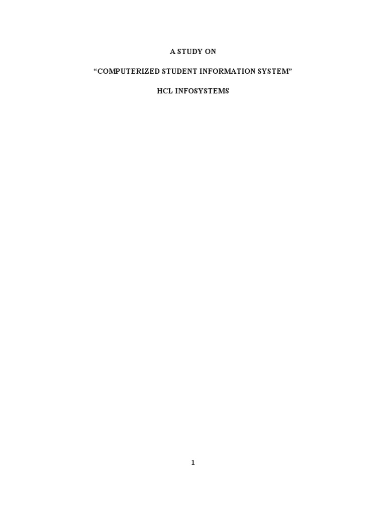 Computerized Student Info System Study | PDF | Software Development ...